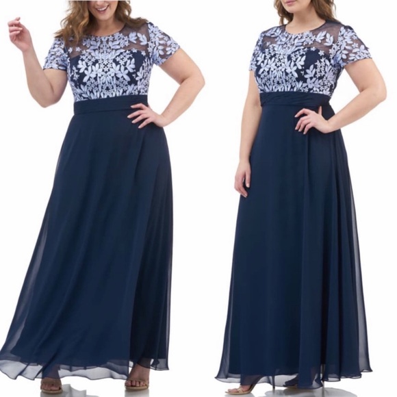 JS Collections | Dresses | Js Collections Nwt Embroidered Illusion ...